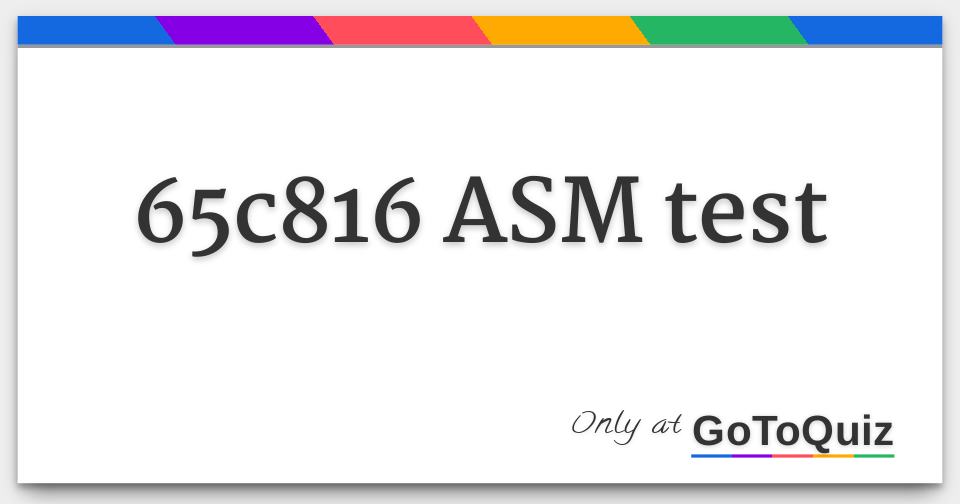 65c816 ASM test