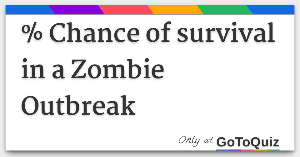 % Chance of survival in a Zombie Outbreak