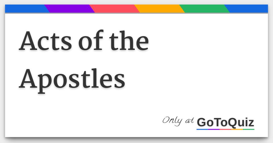 Acts of the Apostles