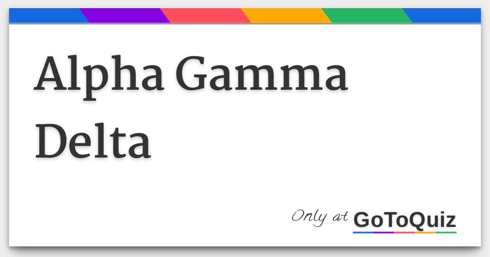 Alpha Gamma Delta