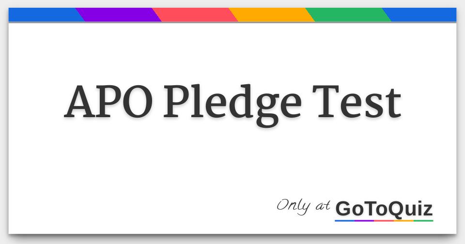 Results: APO Pledge Test