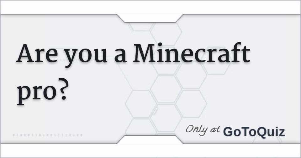 Are you a Minecraft pro?