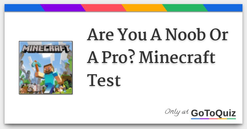 Are You A Noob Or A Pro? Minecraft Test
