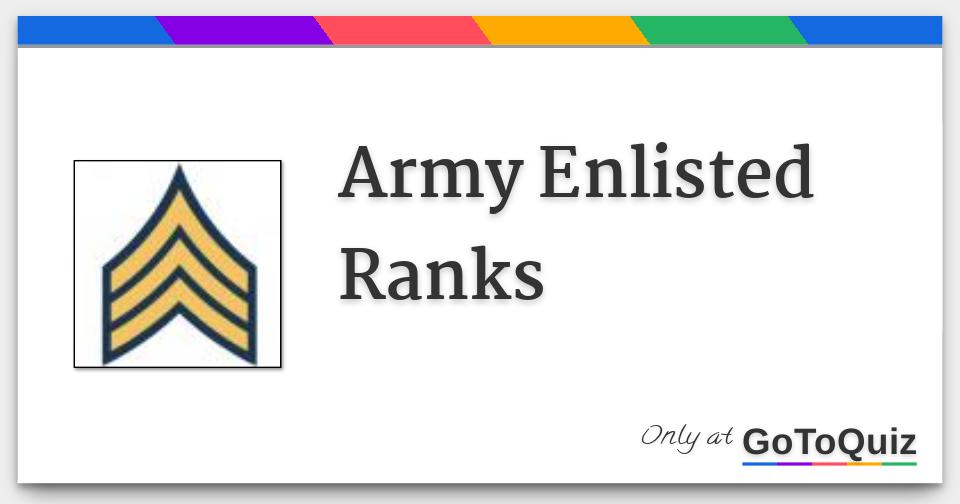 Army Enlisted Ranks
