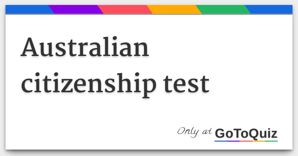 Australian citizenship test