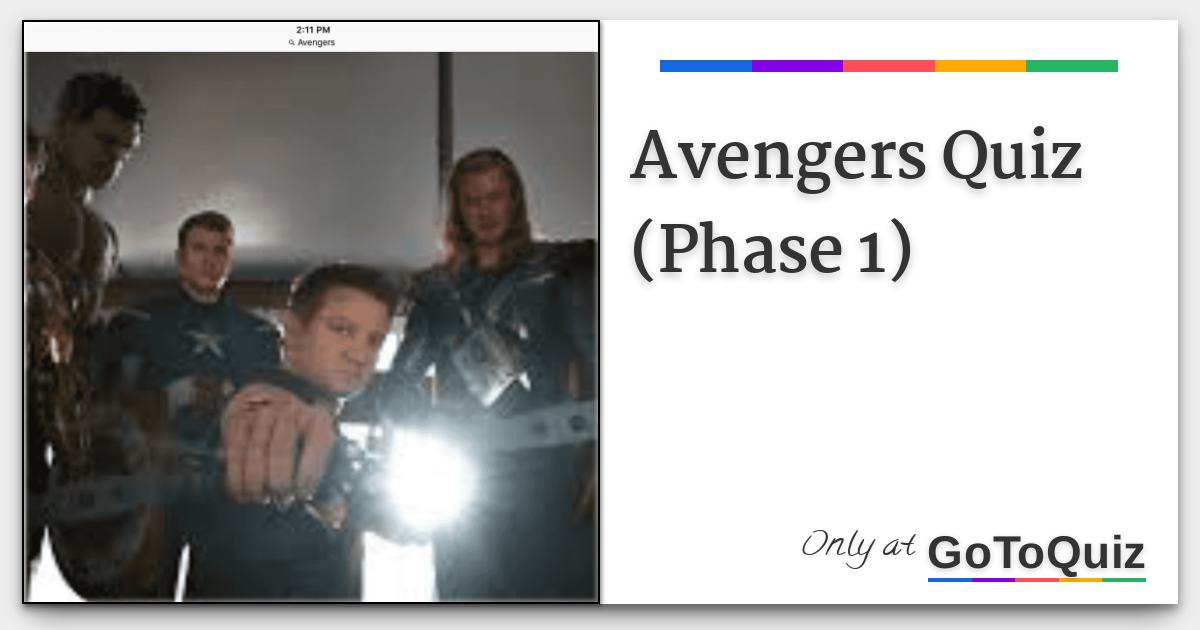 Avengers Quiz (Phase 1)
