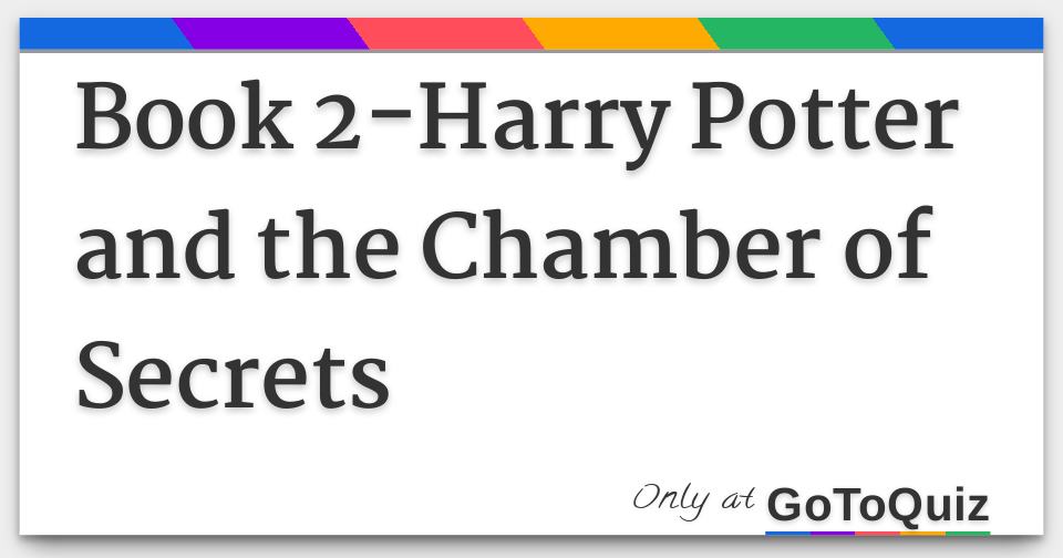 Harry Potter and the Chamber of Secrets | Trivia Quiz