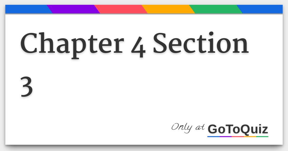 Results: Chapter 4 Section 3