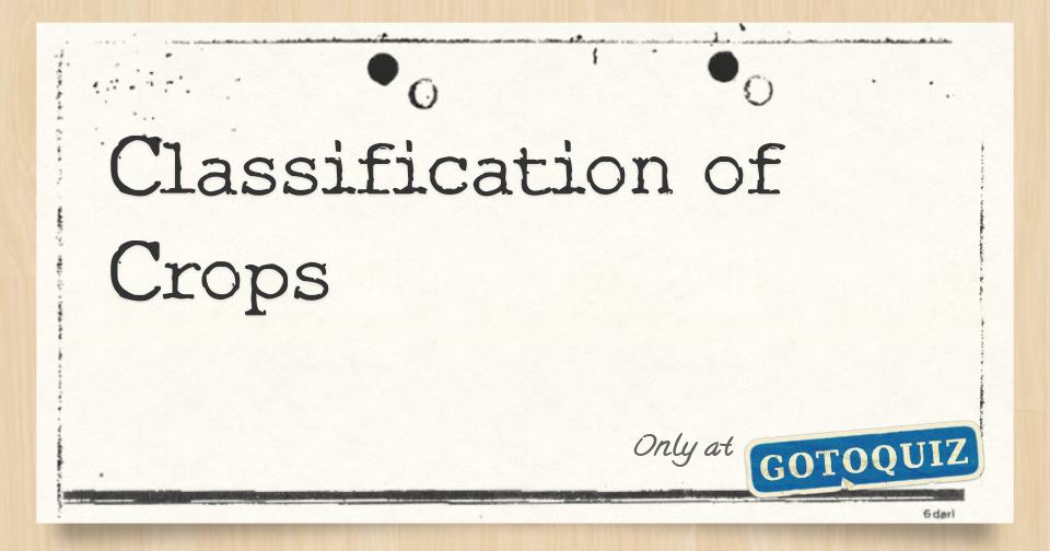 Classification of Crops