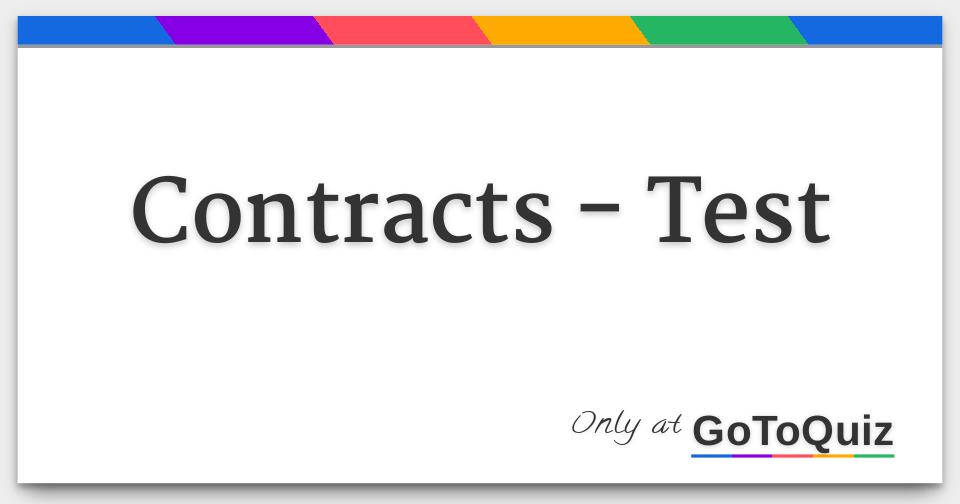 Contracts - Test