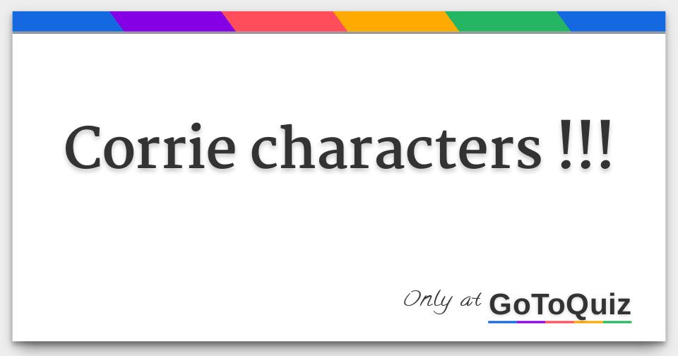 Corrie characters