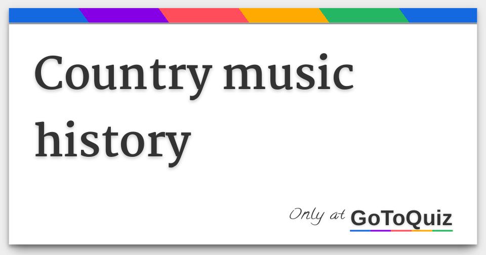 country music history