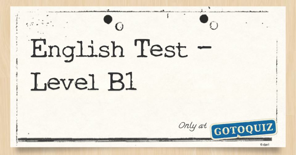 English Test - Level B1