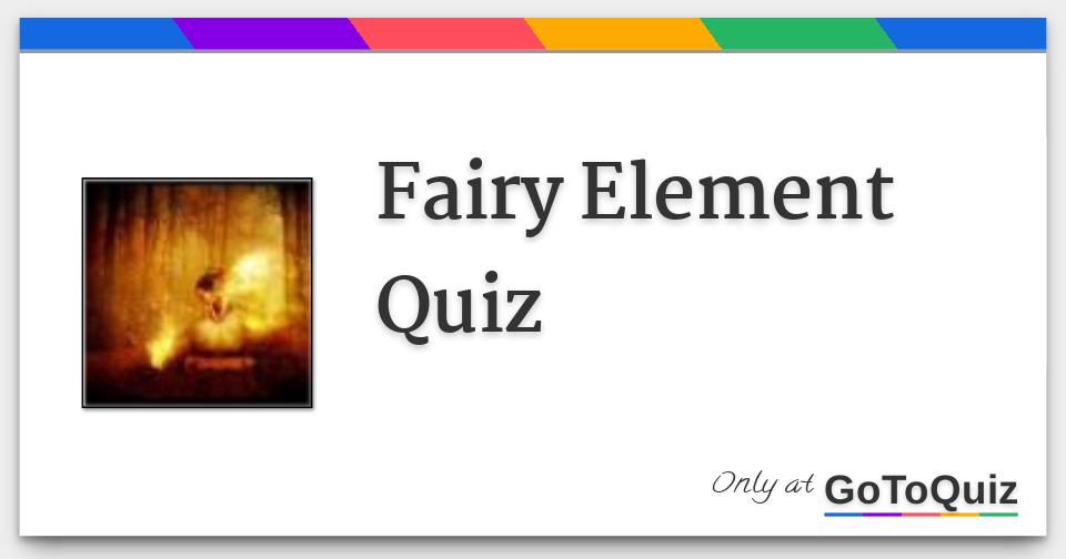 Fairy Element Quiz