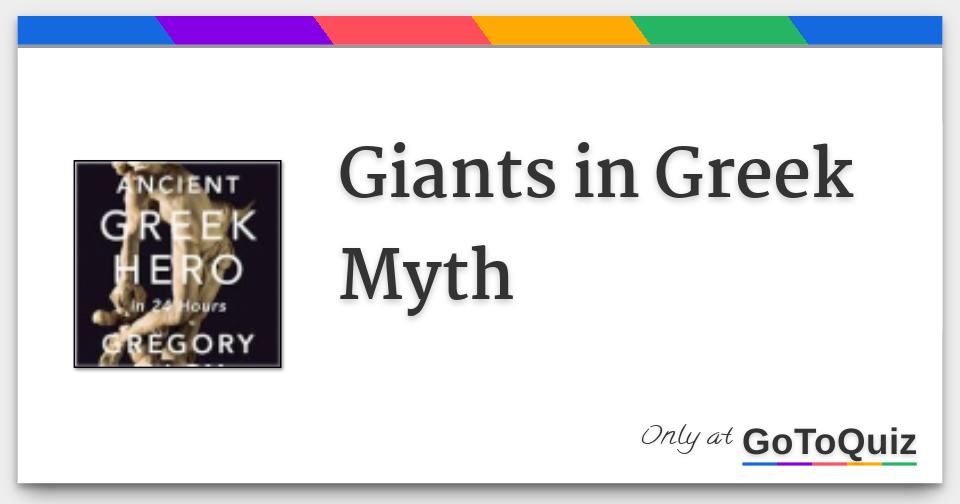 Giants in Greek Myth
