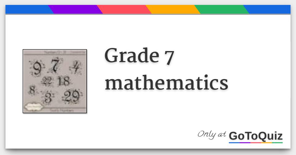 Results: Grade 7 mathematics