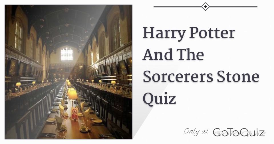 Harry Potter And The Sorcerers Stone Quiz