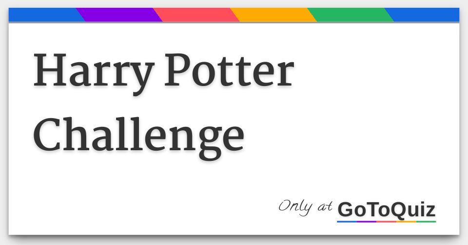 Harry Potter Challenge