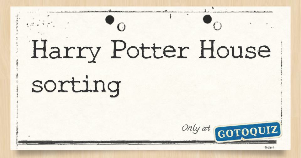 Harry Potter House Sorting