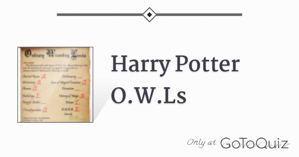 Harry Potter O.W.Ls