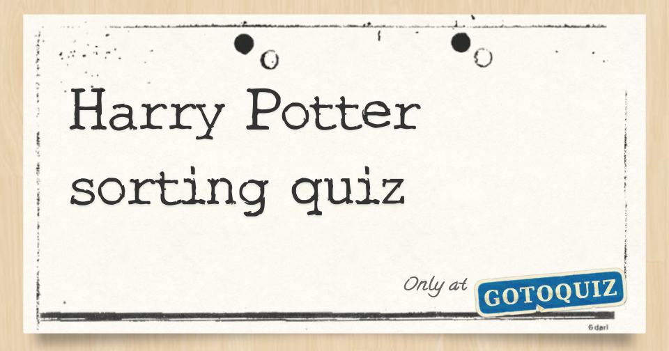 Harry Potter sorting quiz