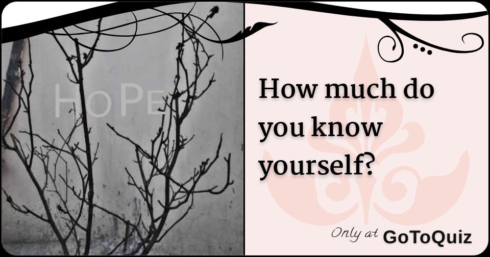 How much do you know yourself?