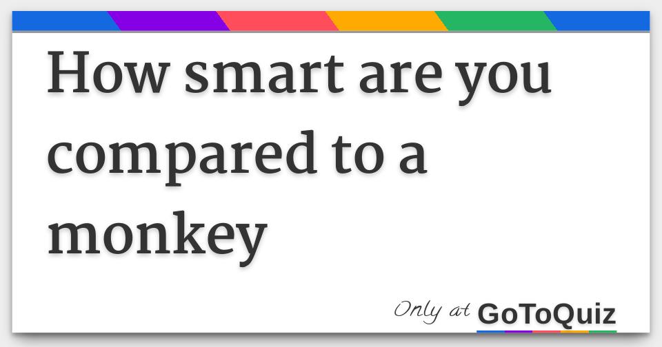 How smart are you compared to a monkey