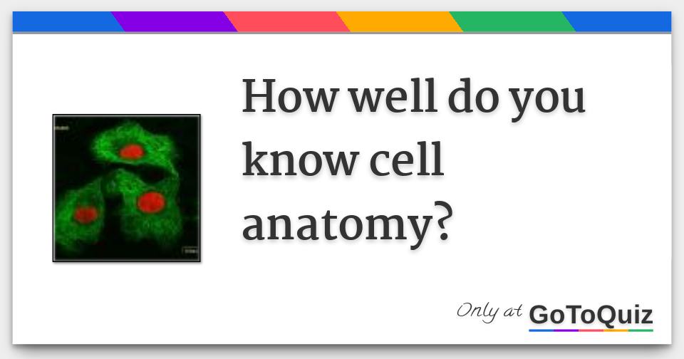 How well do you know cell anatomy?