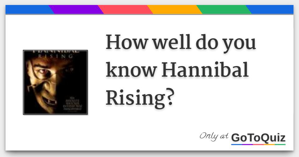 How well do you know Hannibal Rising?
