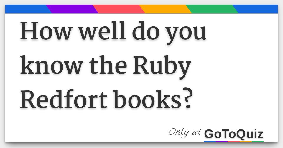 How well do you know the Ruby Redfort books?