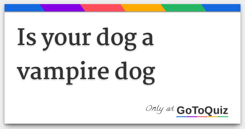 is your dog a vampire dog