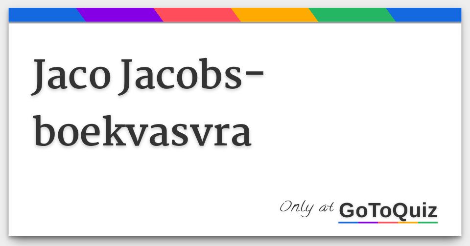 Jaco Jacobs-boekvasvra