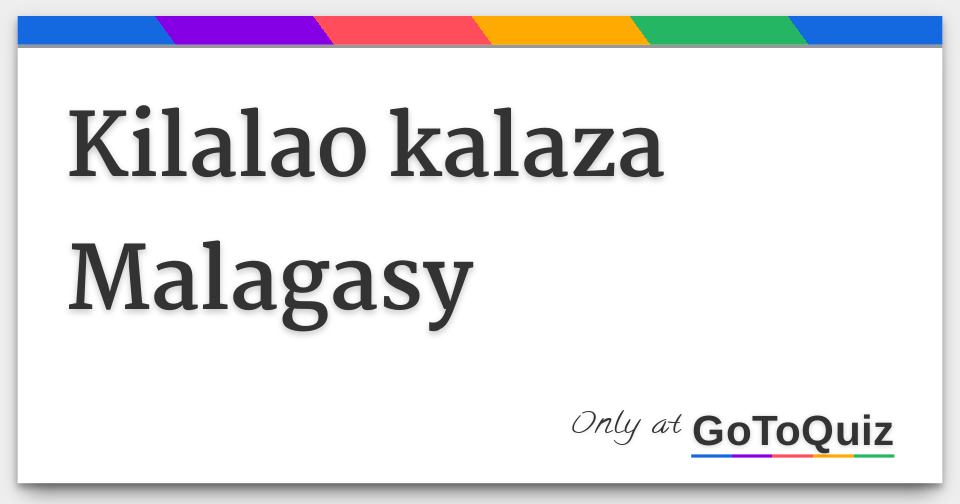 Kilalao kalaza Malagasy