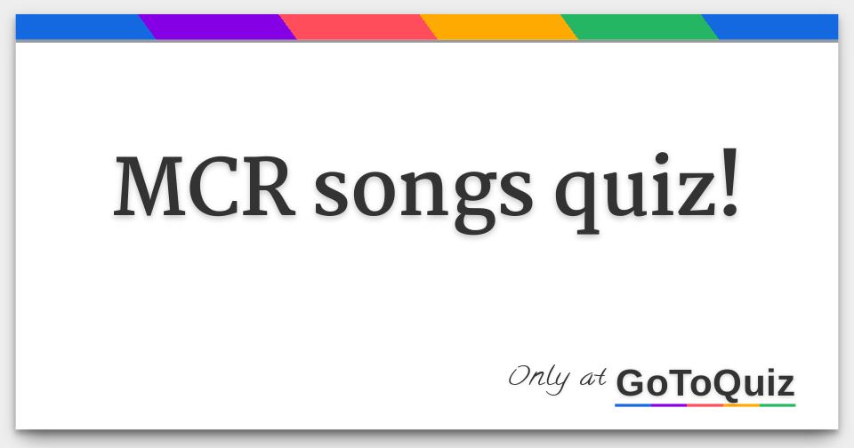 MCR songs quiz!