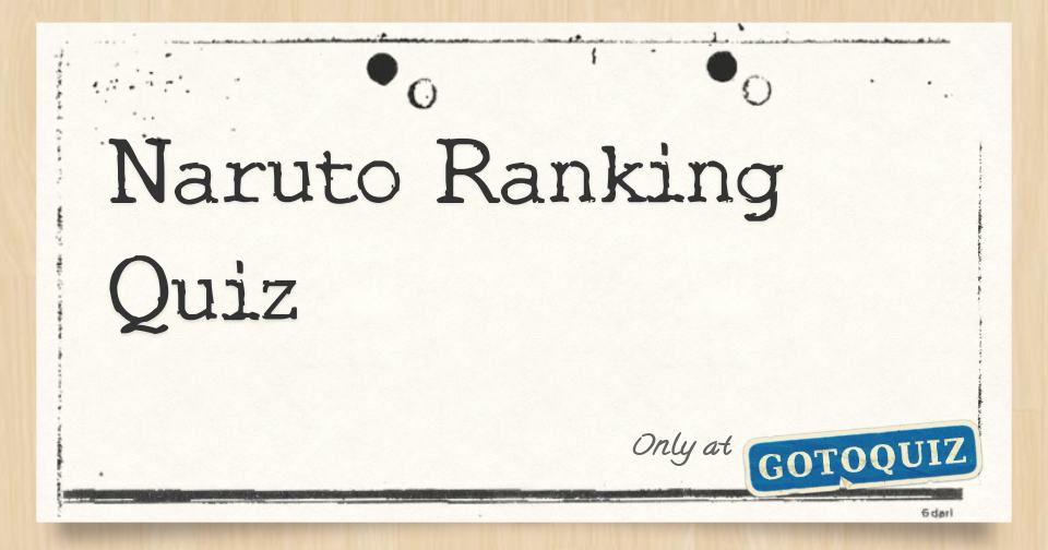 Naruto Ranking Quiz