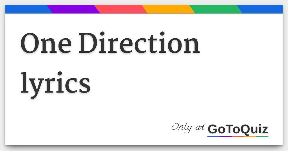 One Direction lyrics