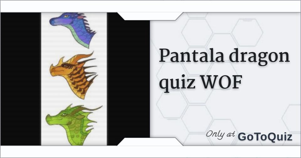 Pantala dragon quiz WOF