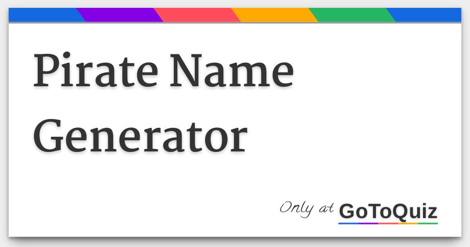 Pirate Name Generator Female Pirate Name Generator Female