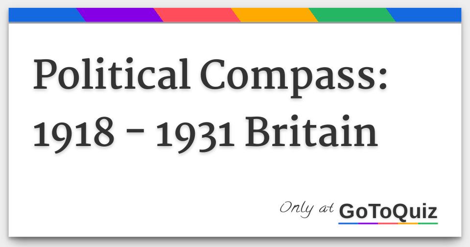 Political Compass: 1918 - 1931 Britain