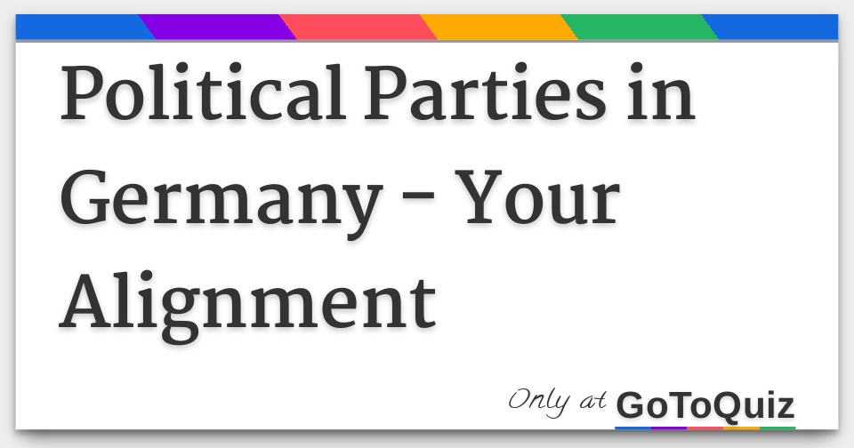 Political Parties in Germany - Your Alignment