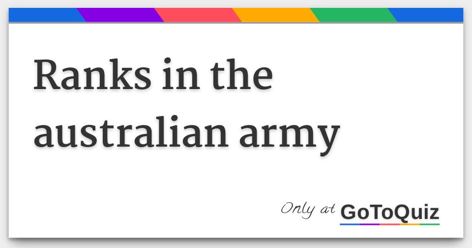ranks in the australian army
