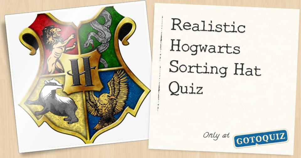 Realistic Hogwarts Sorting Hat Quiz