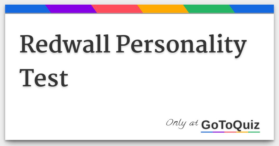 Redwall Personality Test