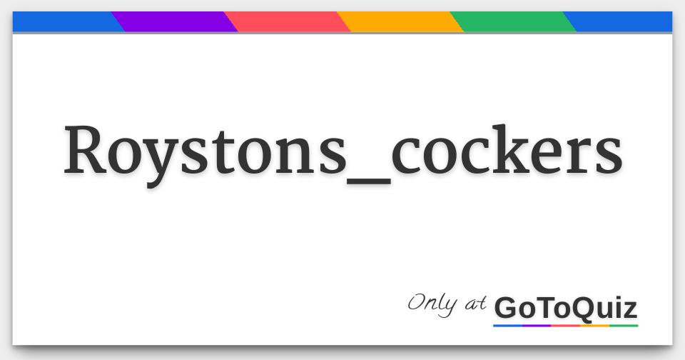 Results: roystons_cockers