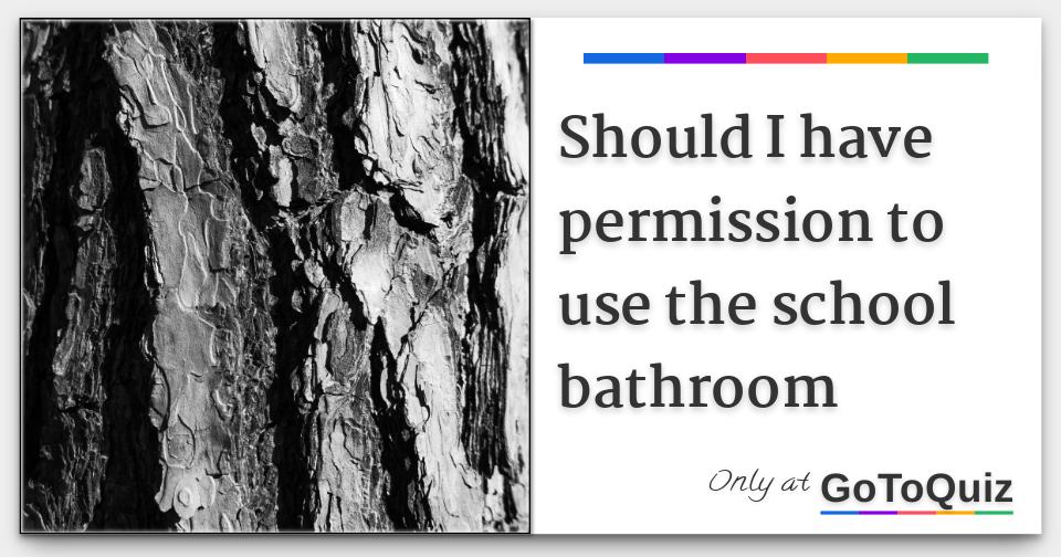 Should I have permission to use the school bathroom