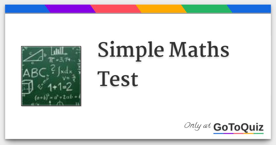 Simple Maths Test