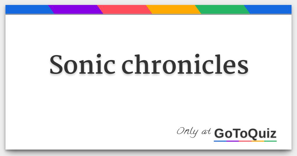 sonic chronicles
