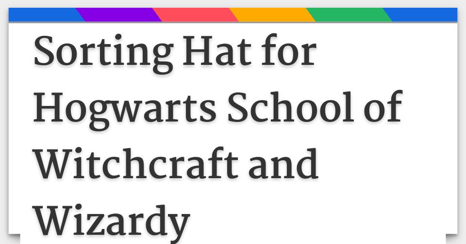 Sorting Hat for Hogwarts School of Witchcraft and Wizardy