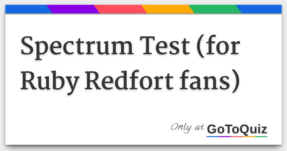 Spectrum Test (for Ruby Redfort fans)
