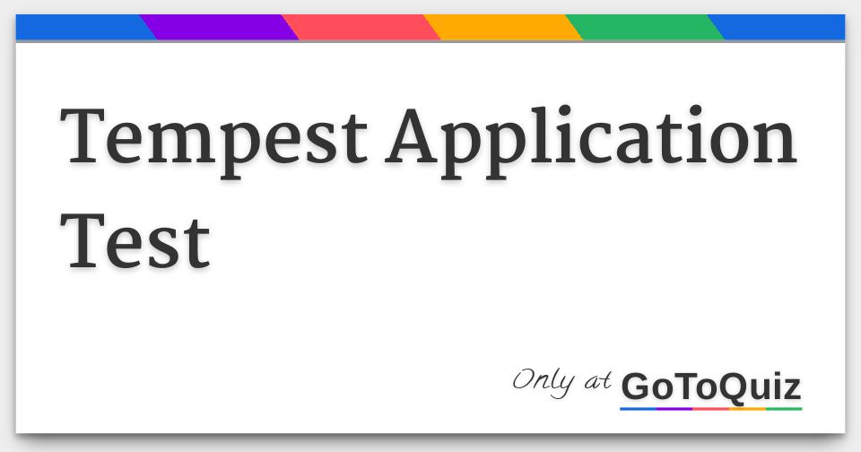 Tempest Application Test